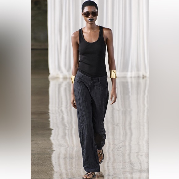 Zara | Pants & Jumpsuits | Zara Wide Leg Flowy Trouser Pants In ...